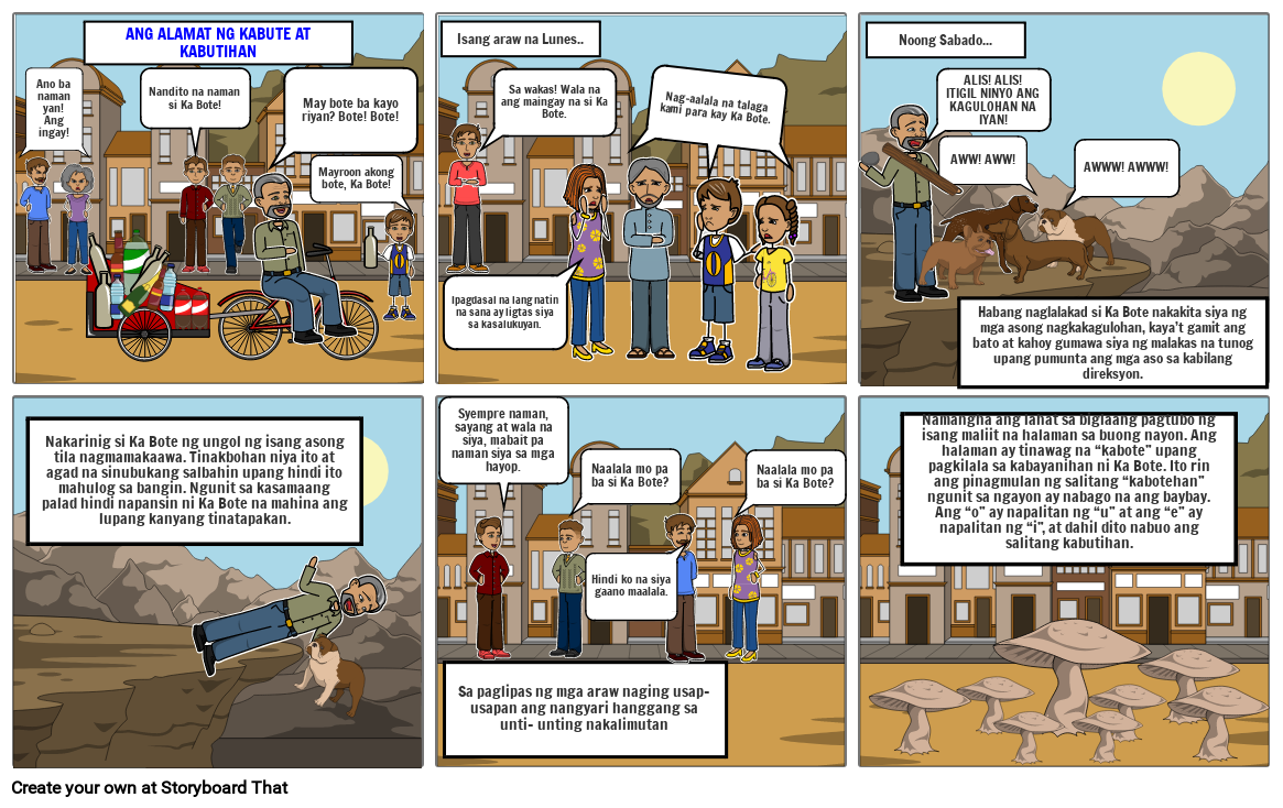 Alamat ng Kabute at Kabutihan Storyboard by 9995e07b