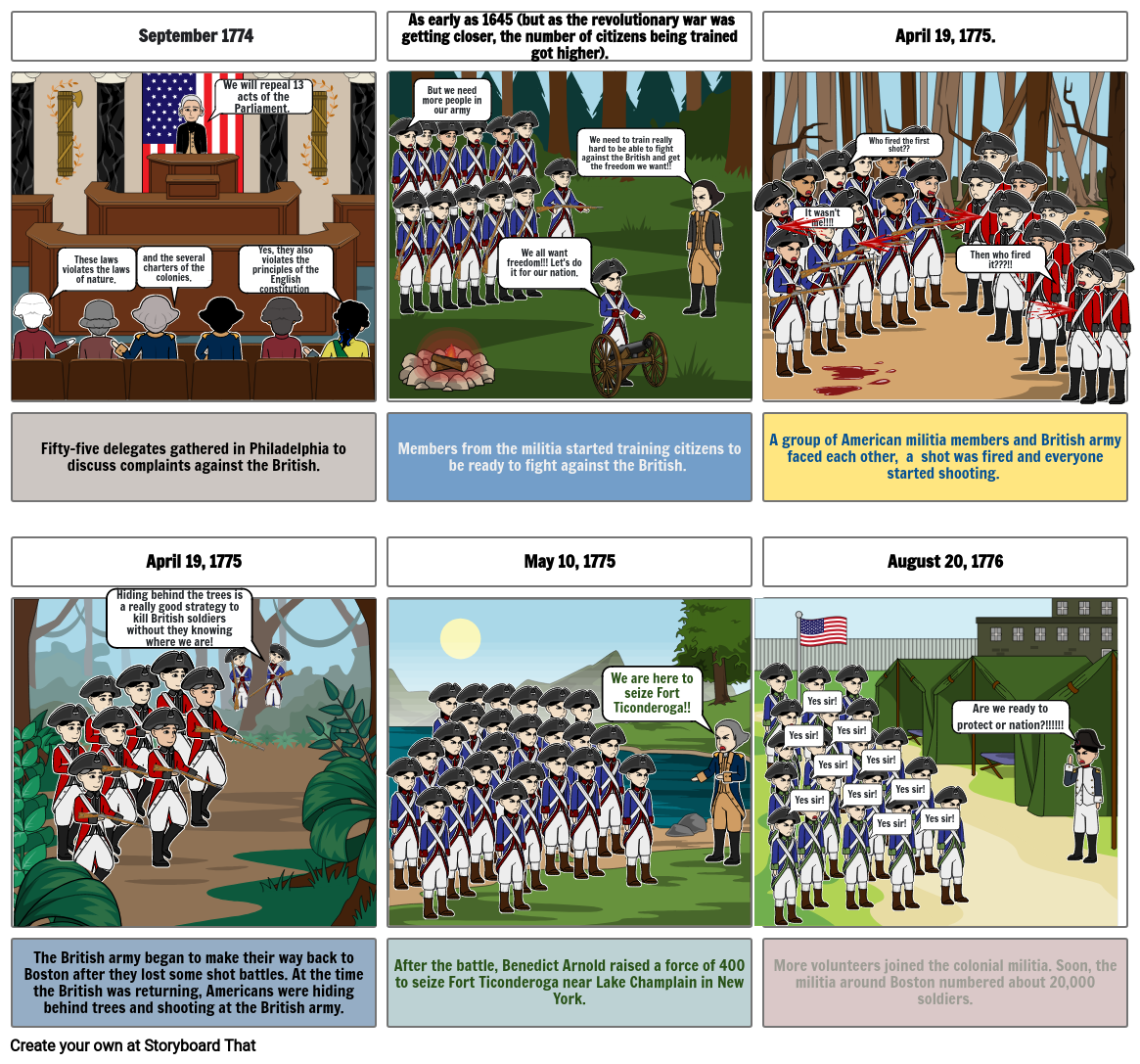 Lexington and Concord Battle Storyboard por 99d36668