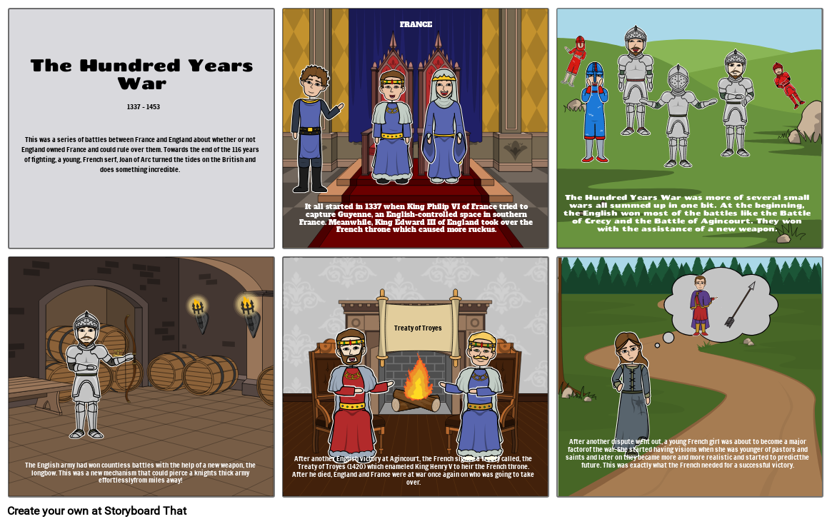 The Hundred year War Storyboard por 9adf2bd3