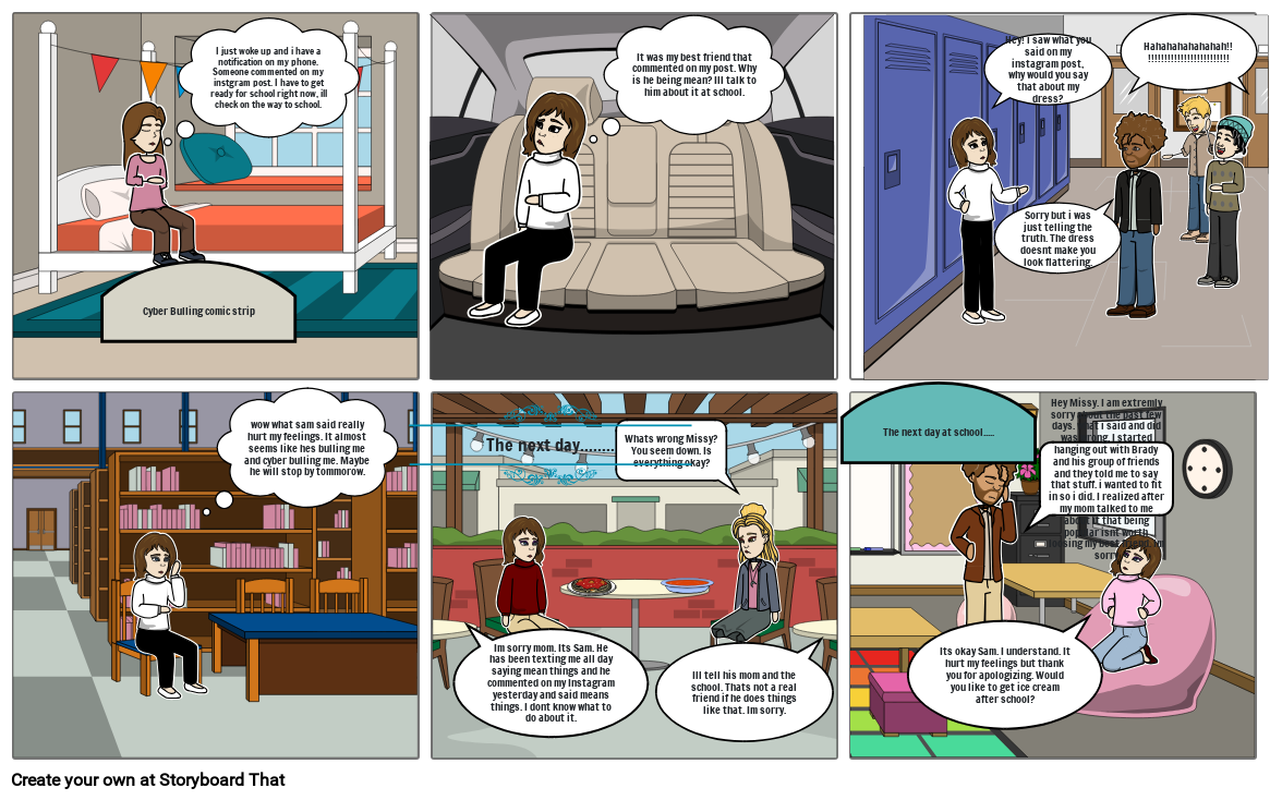 cyber bullying Storyboard por 9b1d4a773a