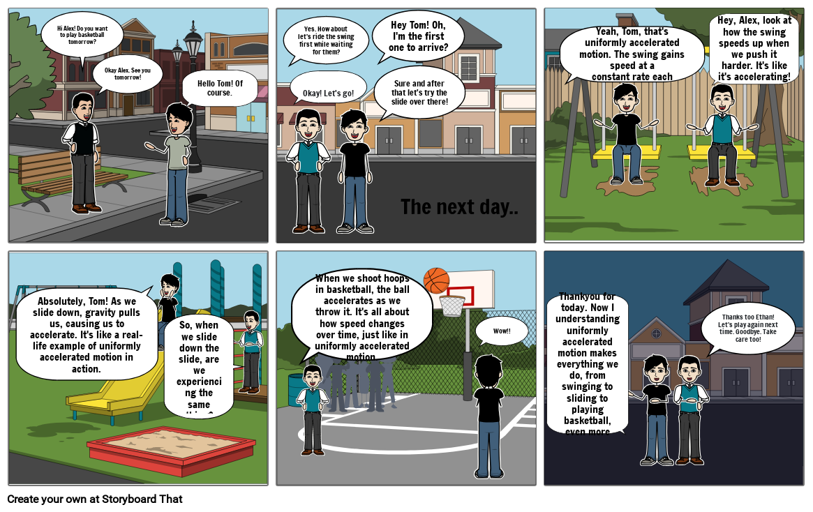 Exploring Uniformly Accelerated Motion Storyboard Exploring Uniformly Accelerated Motion Storyboard