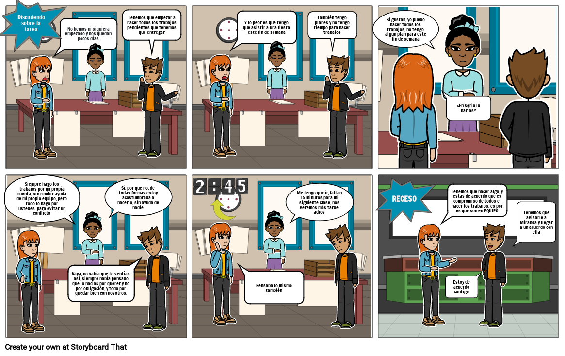 La mediación de solución de convivir Storyboard