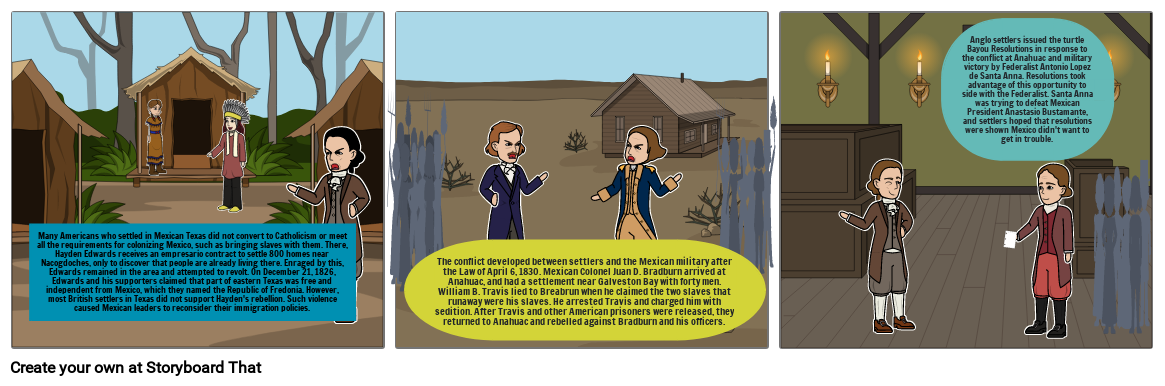 Causes of the Texas Revolution part 2 Storyboard