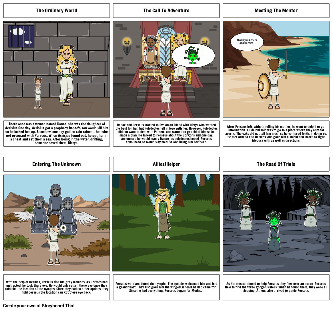 Perseus and Medusa Storyboard by 9ca412e3