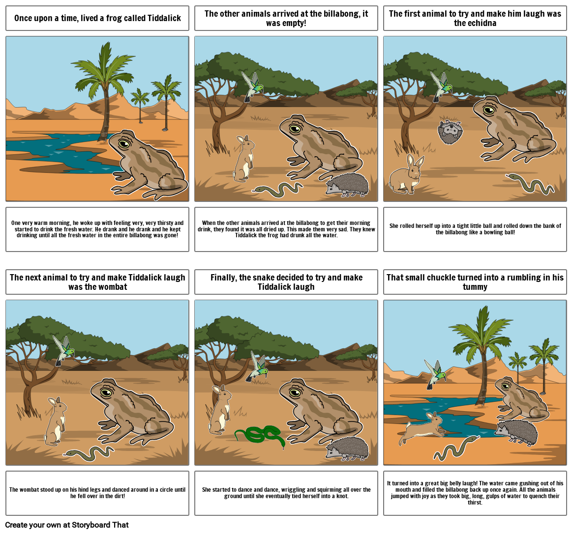 tiddalick the frog Storyboard por 9da1fc8e