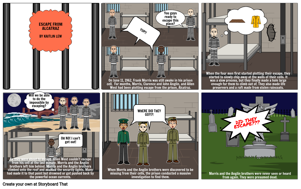 Escape from Alcatraz Comic Strip Storyboard by 9daa82f1