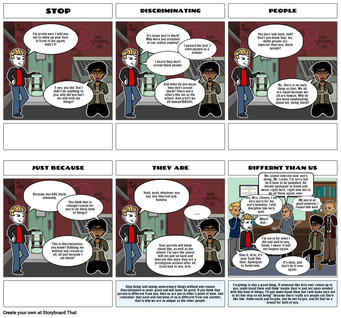 Stop Discrimination Storyboard Por 9df57d6c