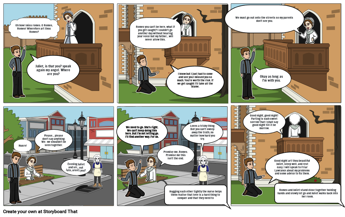 juliet and romeo balcony scene Storyboard por 9eb20a52
