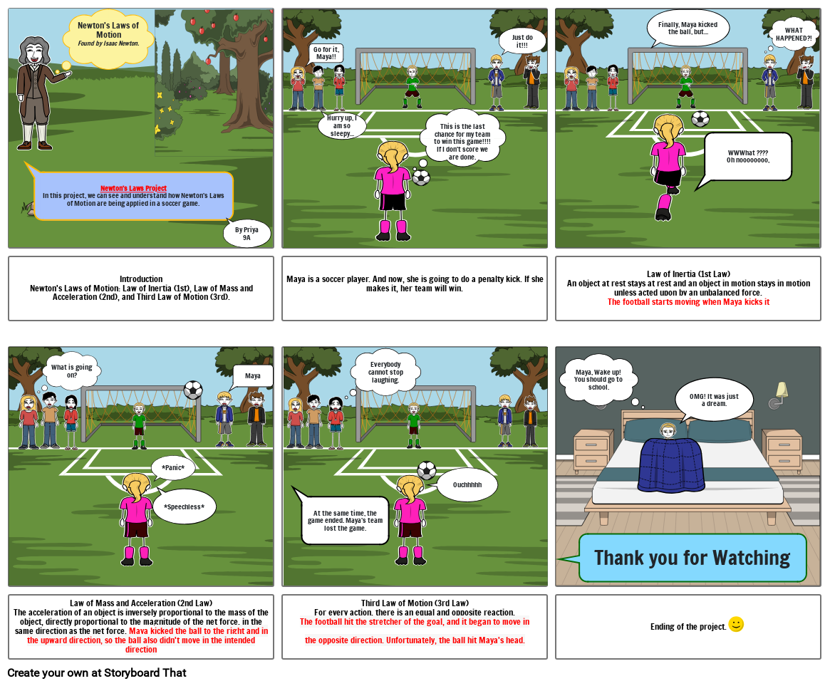 Science Term 3 - 3 Newton Law - Comic Book Storyboard