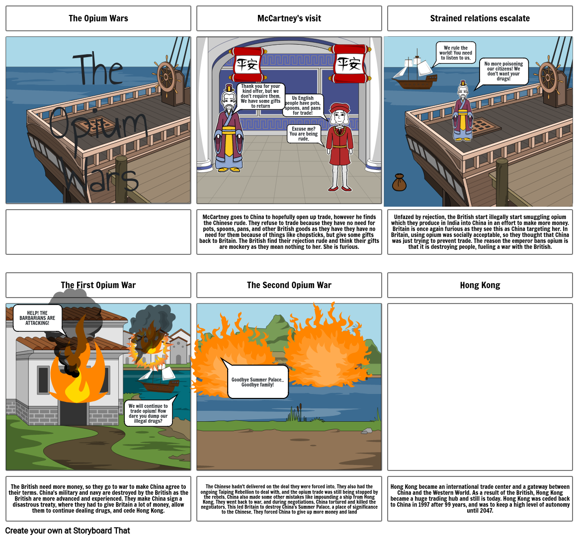 The Opium Wars Storyboard by 9f477c4f