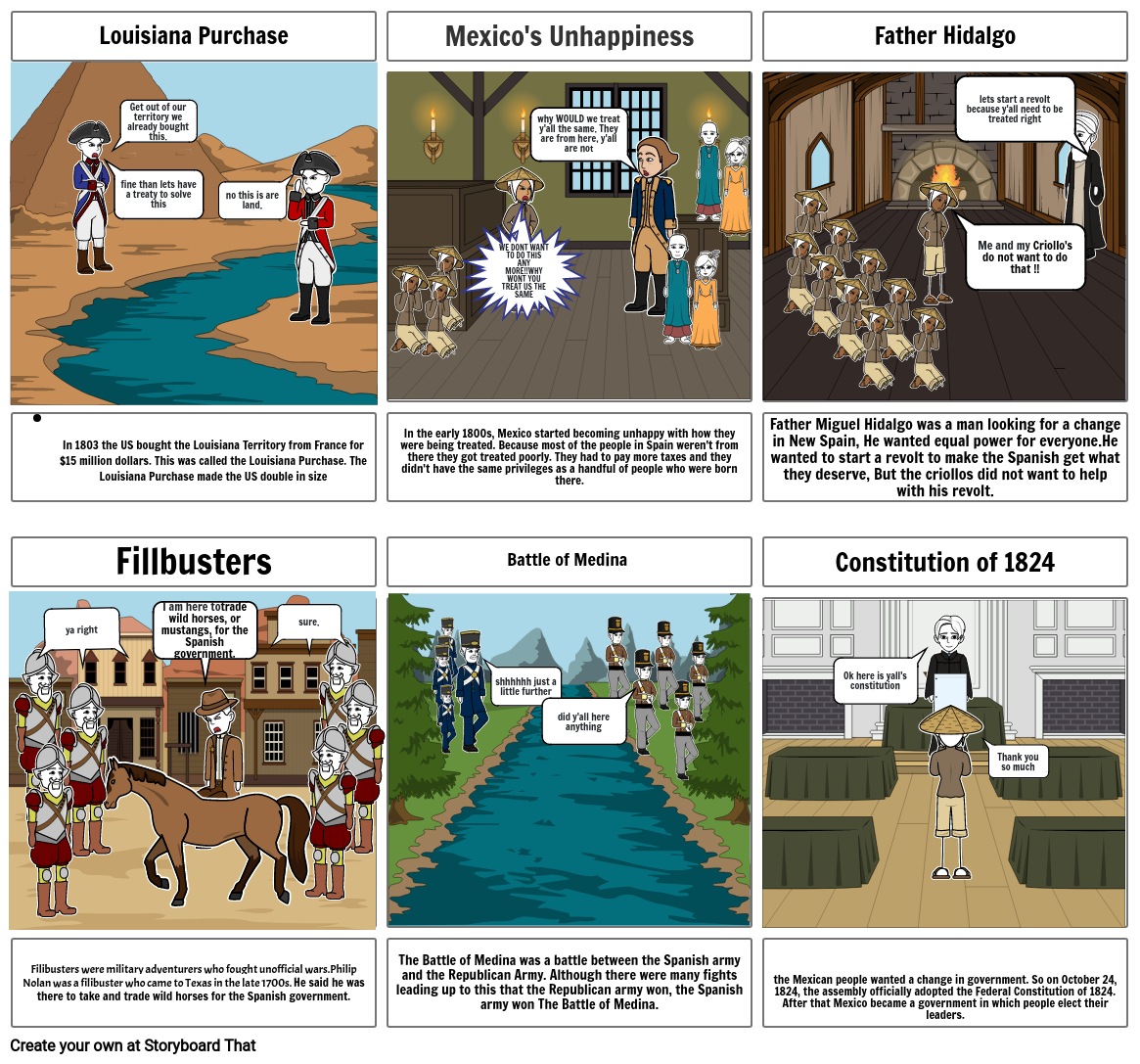 Mexico Gains Independence Storyboard par 9f62a03d
