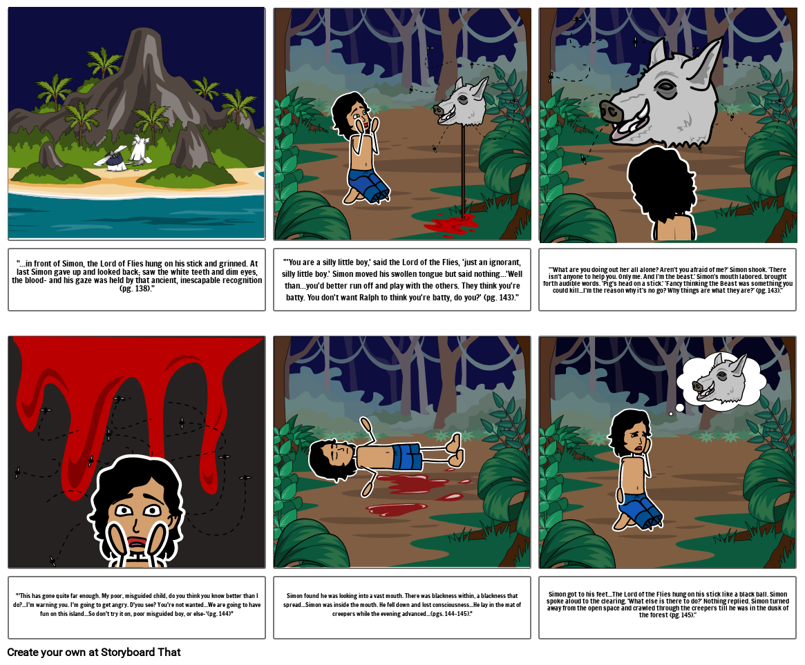 Ethan Lord of Flies Storyboard by 9f893de6