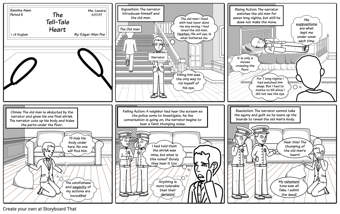 BW Tell Tale Heart Storyboard par a-samosa-6999