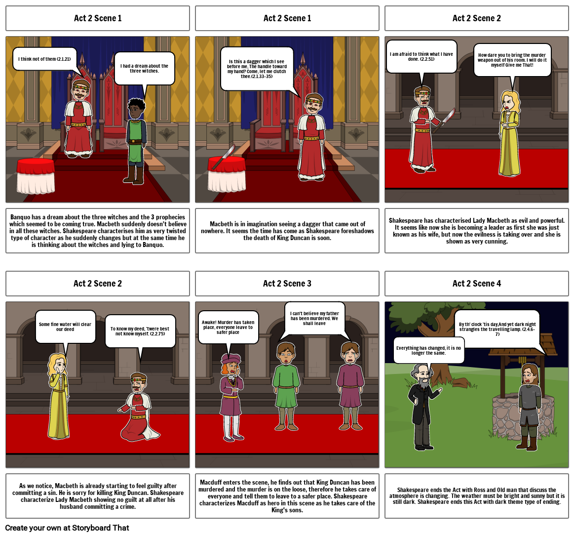 Macbeth storyboard Storyboard by a1a1a3cb