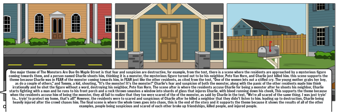 The Monsters Are Due on Maple Street Theme Storyboard