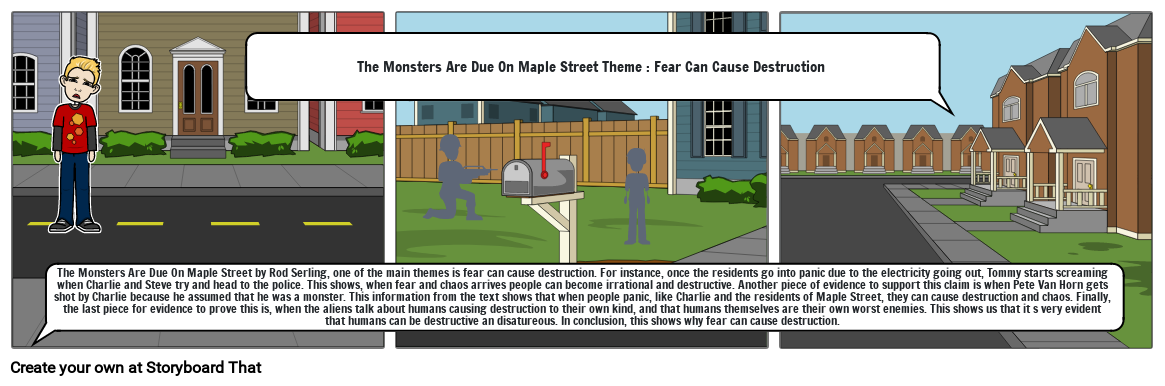 The Monsters Are Due On Maple Street Theme Storyboard
