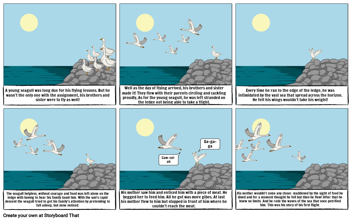 His first flight Storyboard by a3dfb636