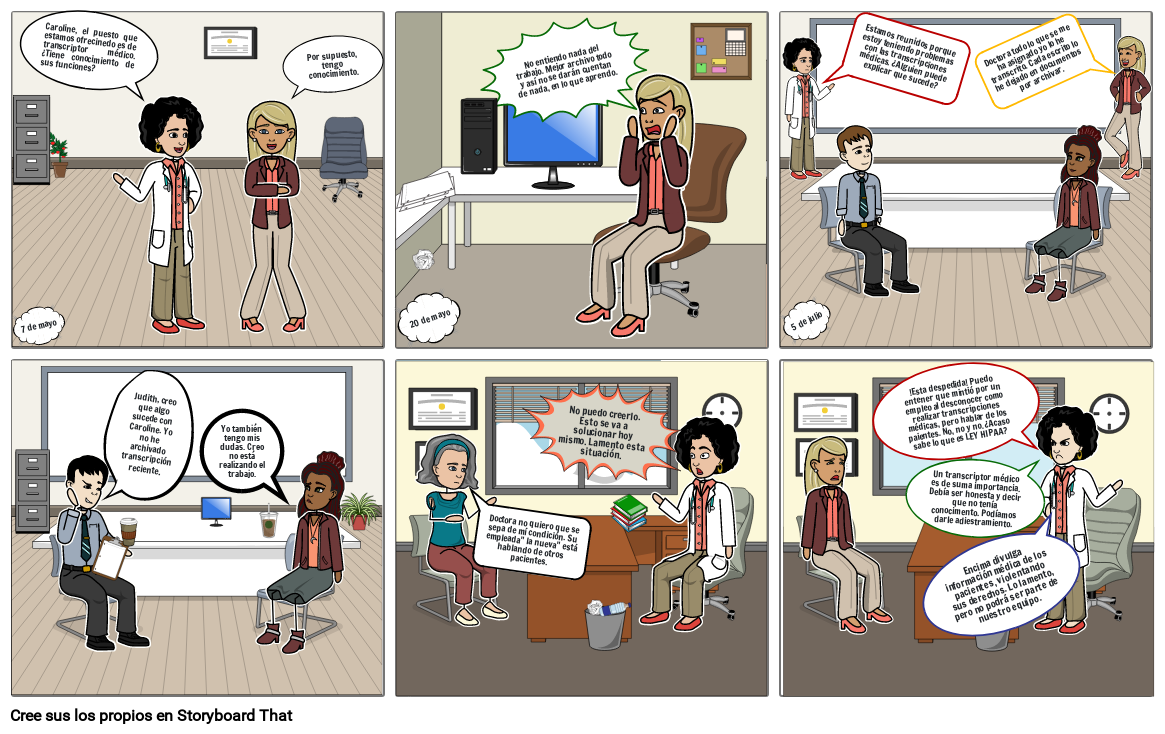 Trancripcion medica y Ley HIPAA Storyboard by a43dcd90