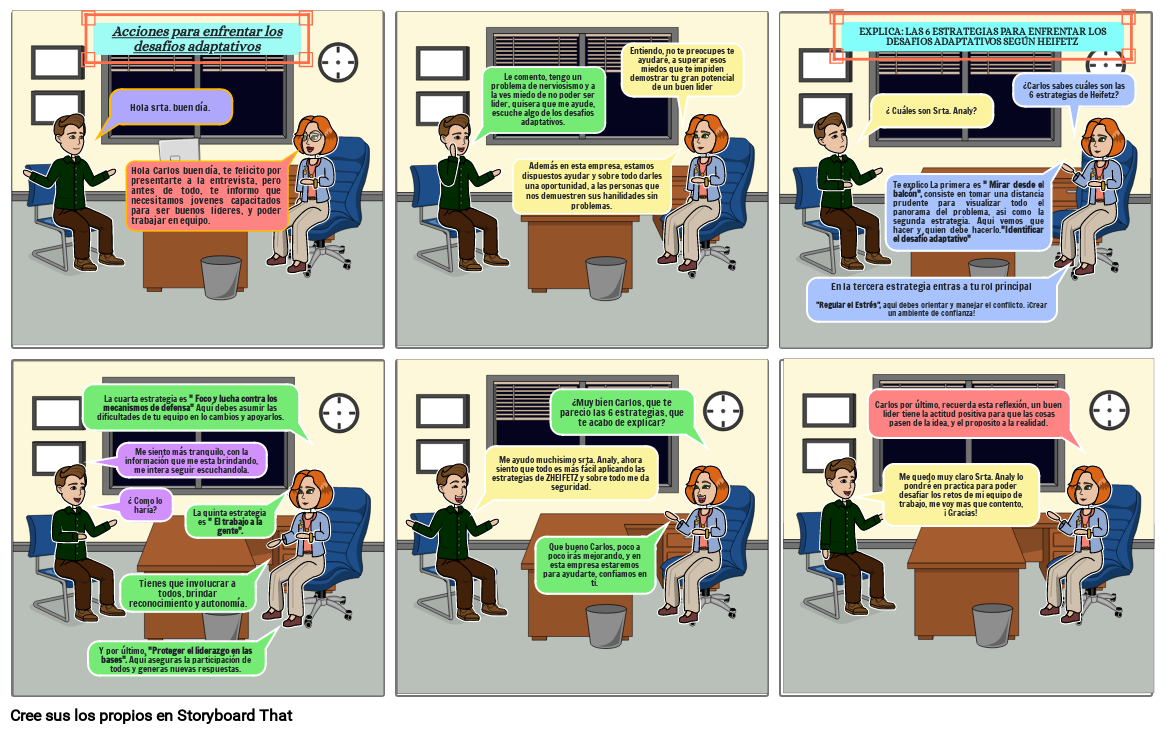 ESTRATEGIAS PARA ENFRENTARLOS SEGÚN HEIFETZ Storyboard