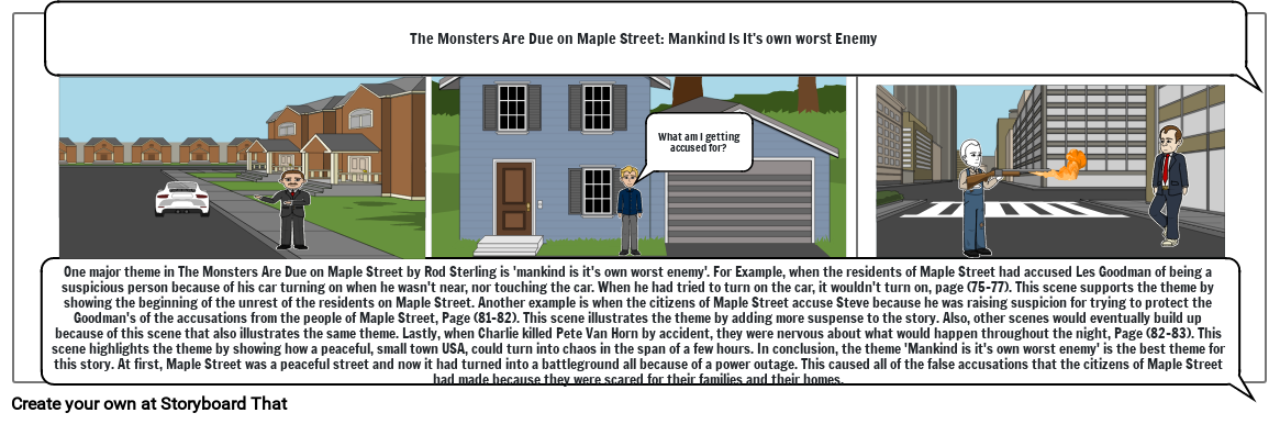The Monsters Are Due on Maple Street Theme Storyboard