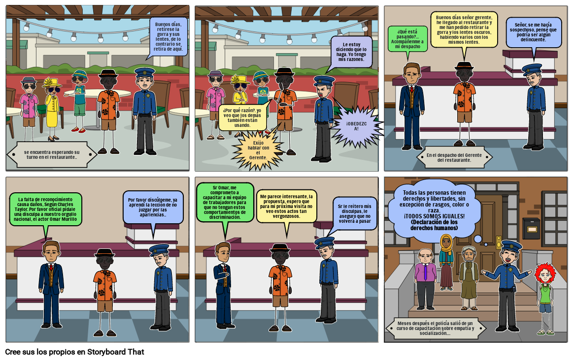 Derechos humanos - racismo Storyboard by a6430f06