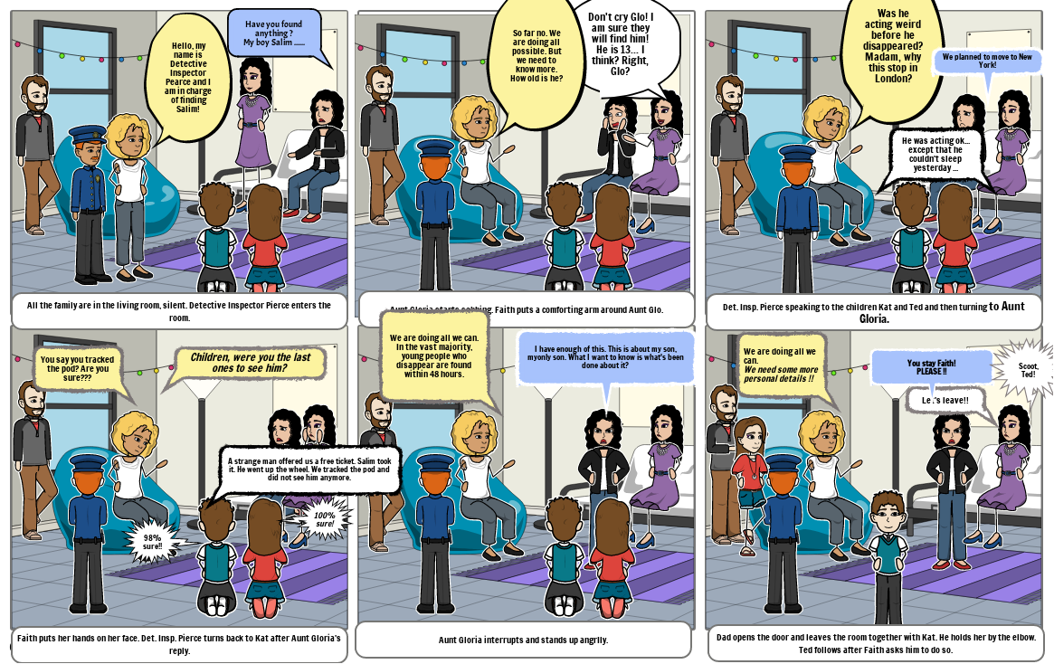 the London eye mystery Simone comic Storyboard