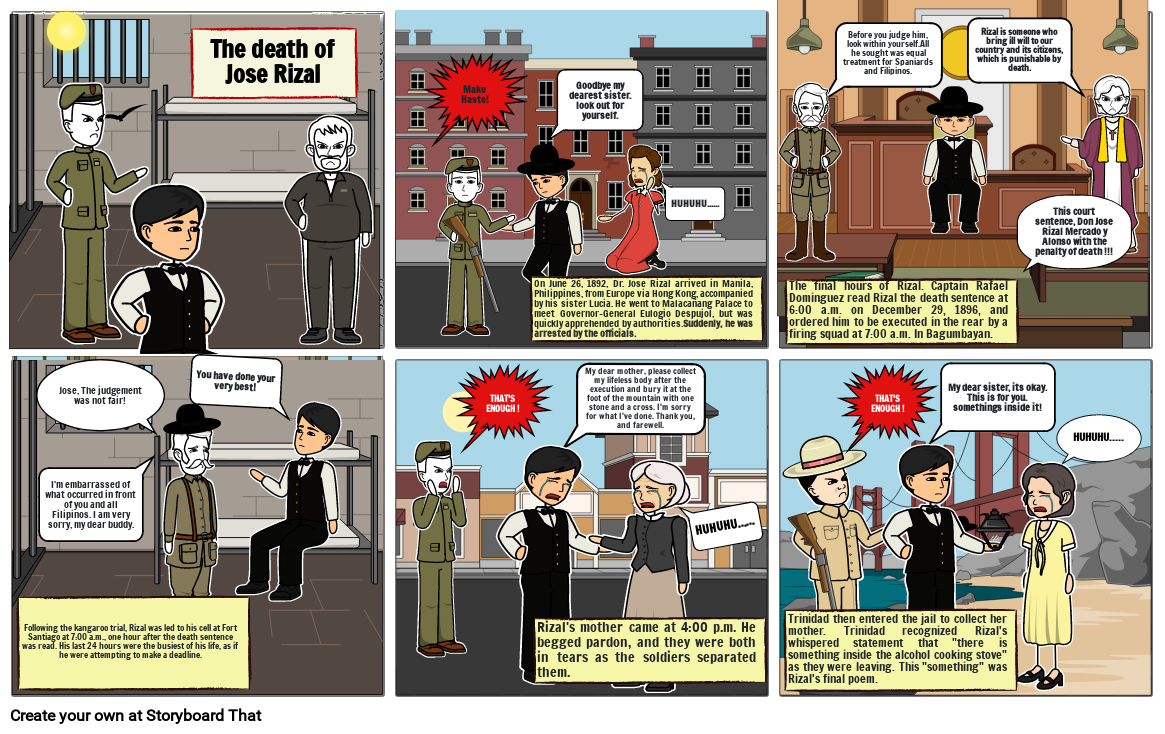 The death of Rizal Storyboard por a866d80a