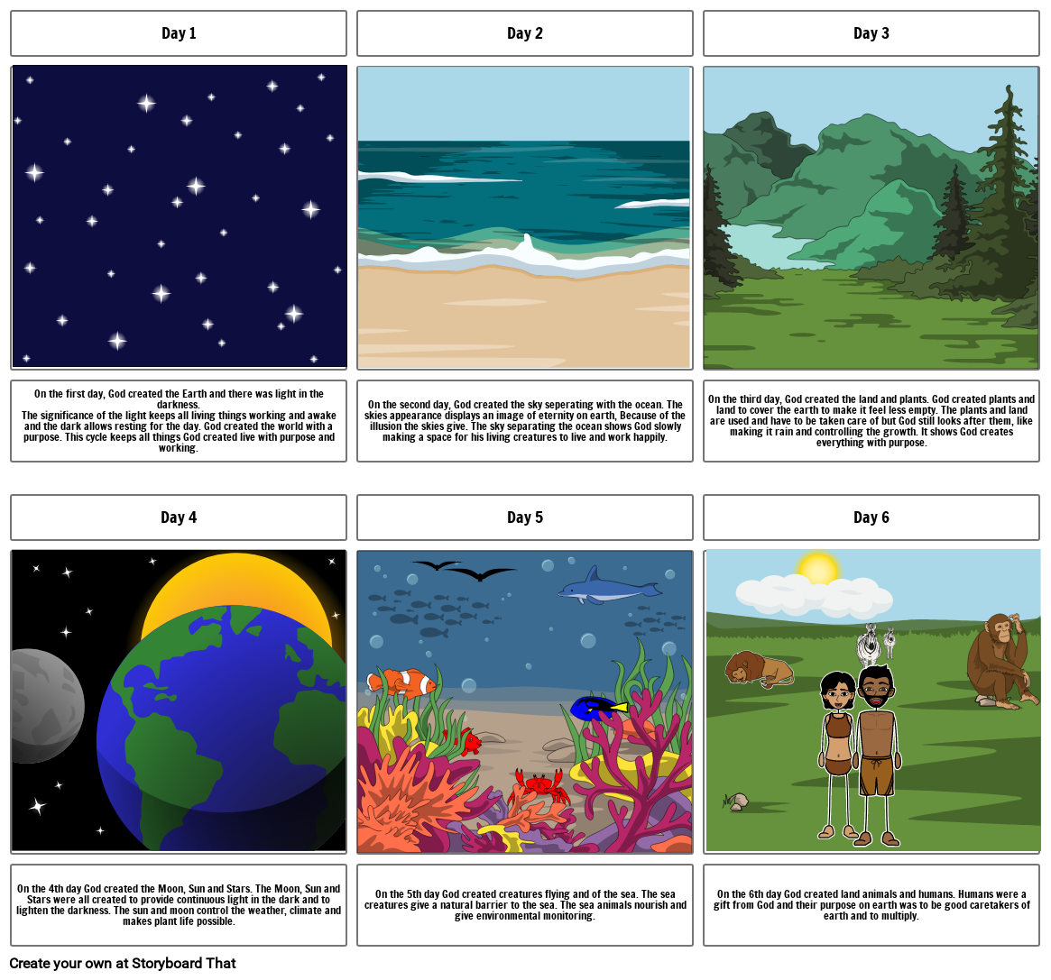 The Creation Story Storyboard par a894cfc0