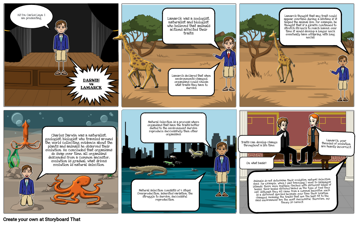 Darwin vs Lamark storyboard 2nd period Storyboard