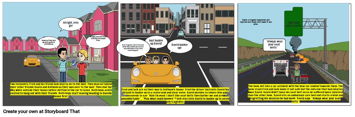 Seat belt Safety Storyboard by aa44424d