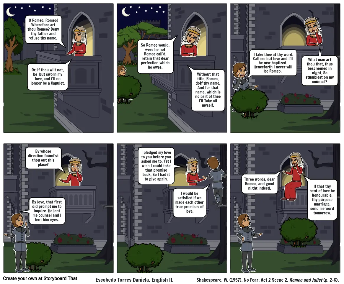 Comic strip: Romeo and Juliet Chapter 2 Scene 2