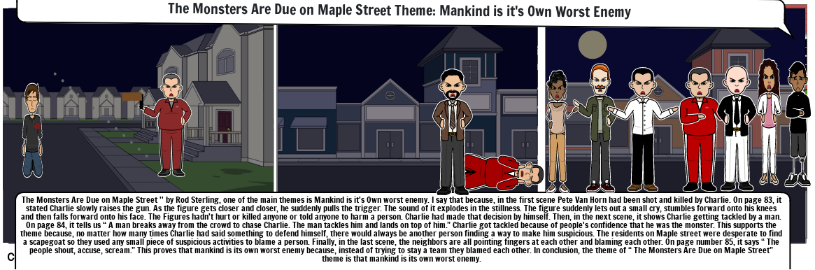 The Monsters Are Due on Maple Street Theme Storyboard