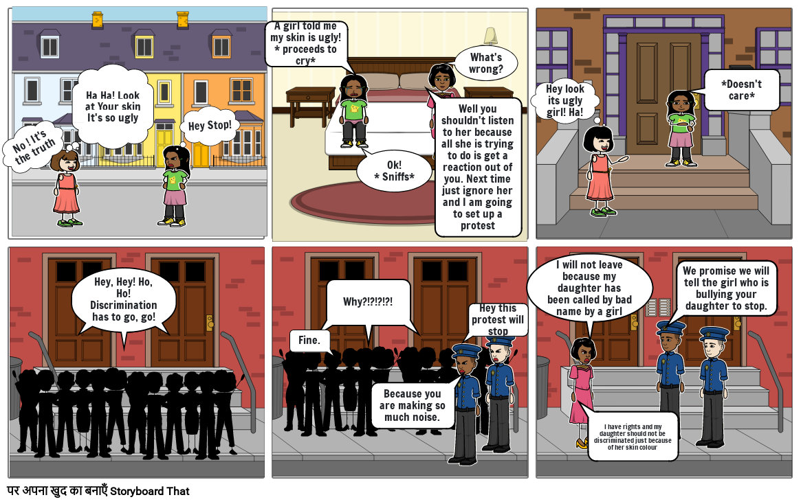 standing up against discrimination Storyboard by aahana32384