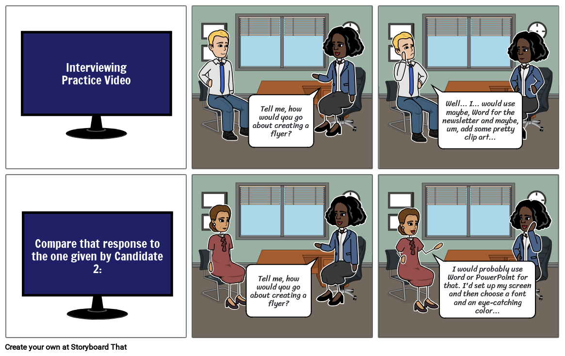 Practice Interview Storyboard By Aaron sherman