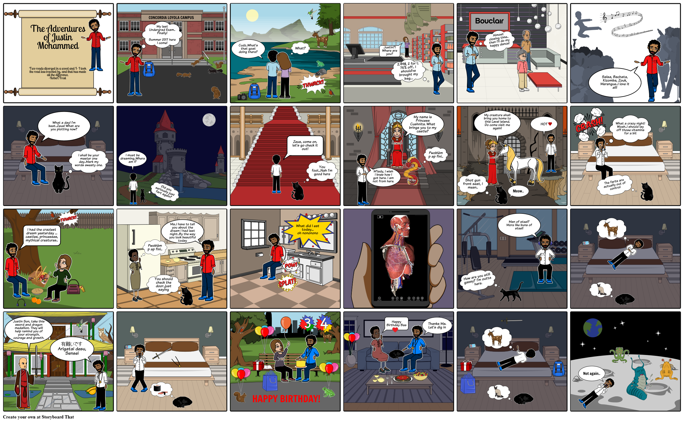 Justin's Adventures Storyboard by aazak