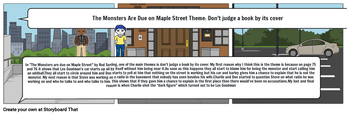 The Monsters Are Due On Maple Street Theme Storyboard