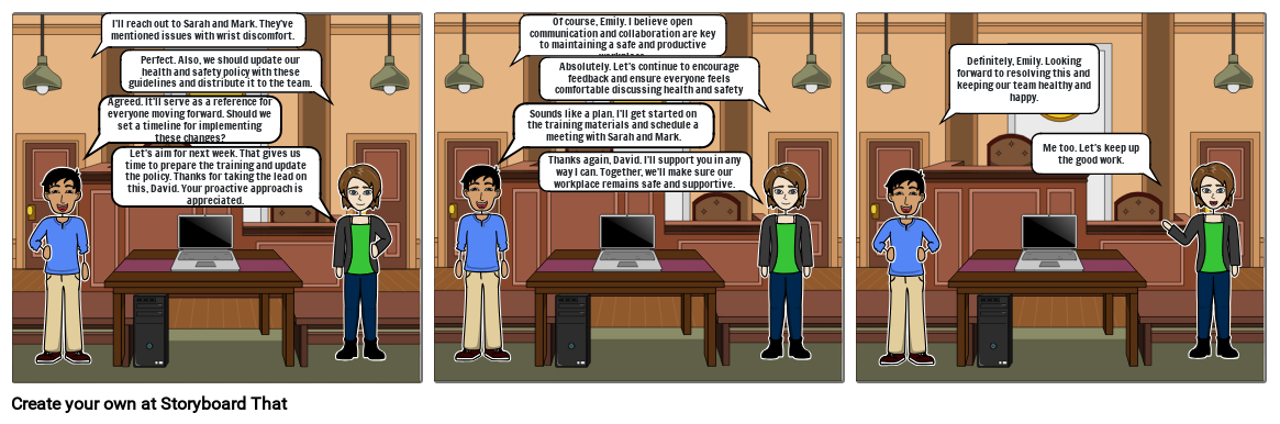 Resolving Health and Safety Concerns Storyboard