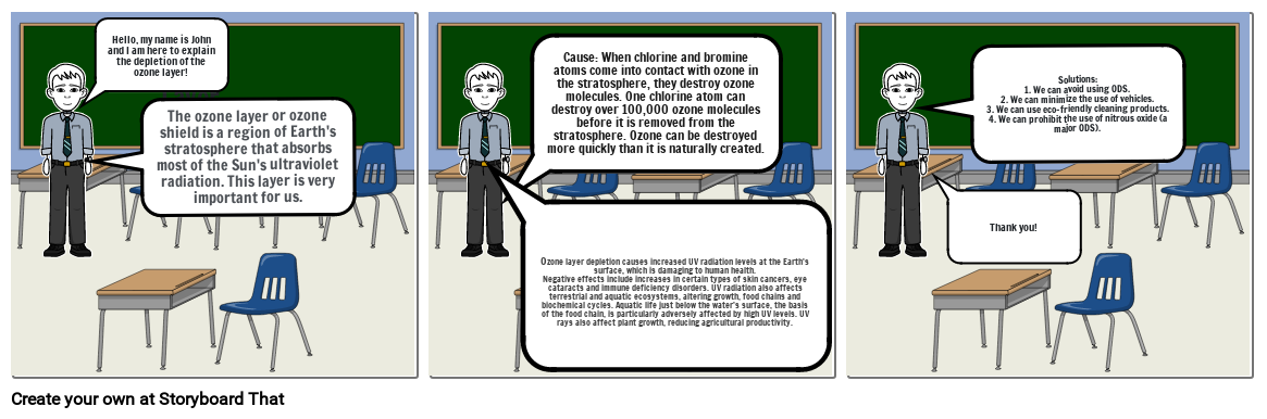 Depletion of Ozone Layer Comic Storyboard by abhijay
