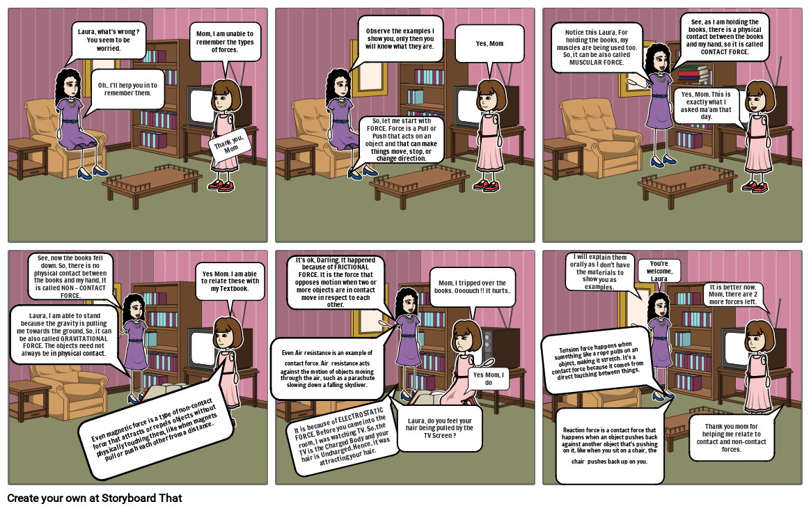 Contact and non-contact forces Storyboard por ac9beaa6