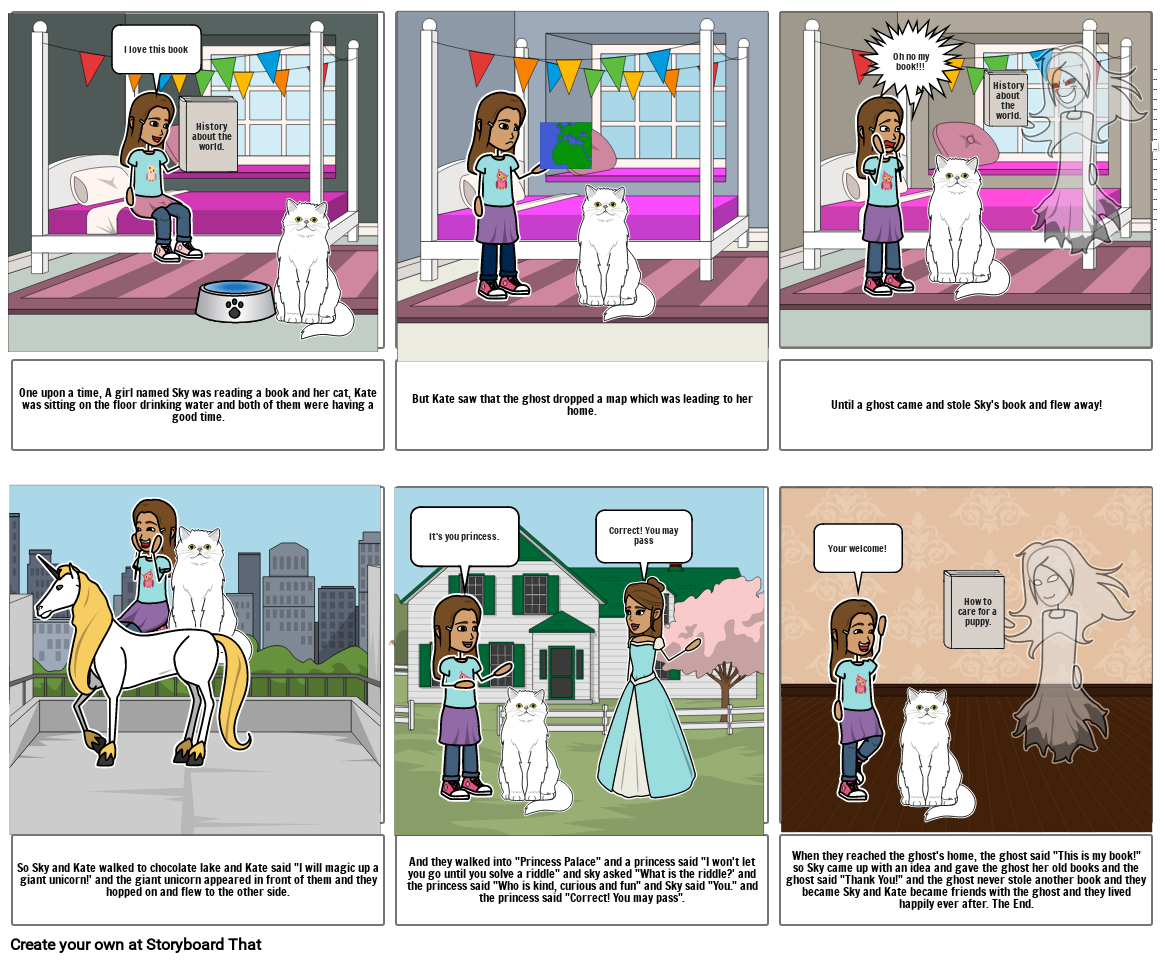The girl and the cat Storyboard por ad5332b9