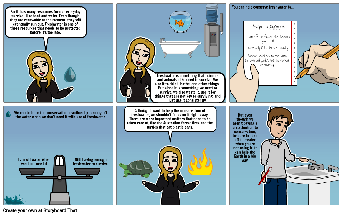 Freshwater Conservation Storyboard por adalee