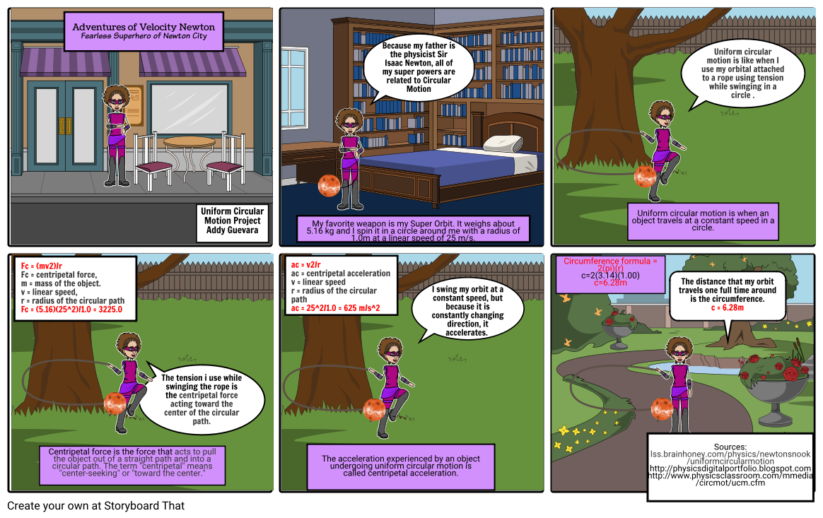 uniform circular motion Storyboard by addyg12