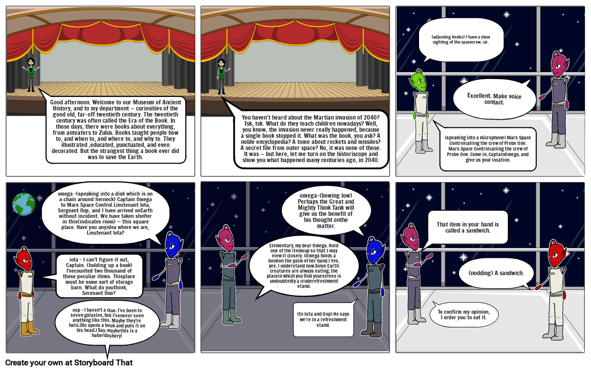 the book that saved the earth Storyboard por aesthetic123