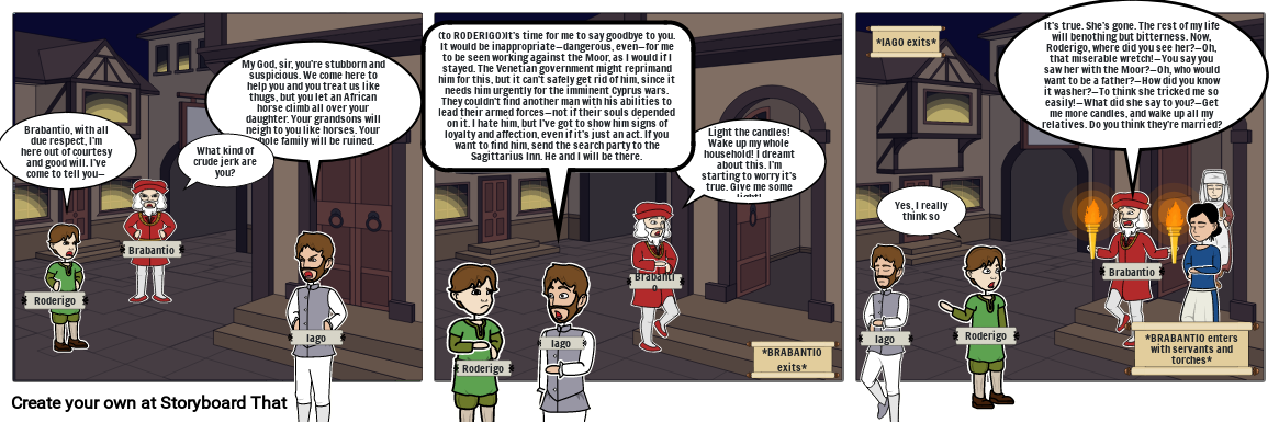 Othello Act I, Scene I Storyboard by af84154c