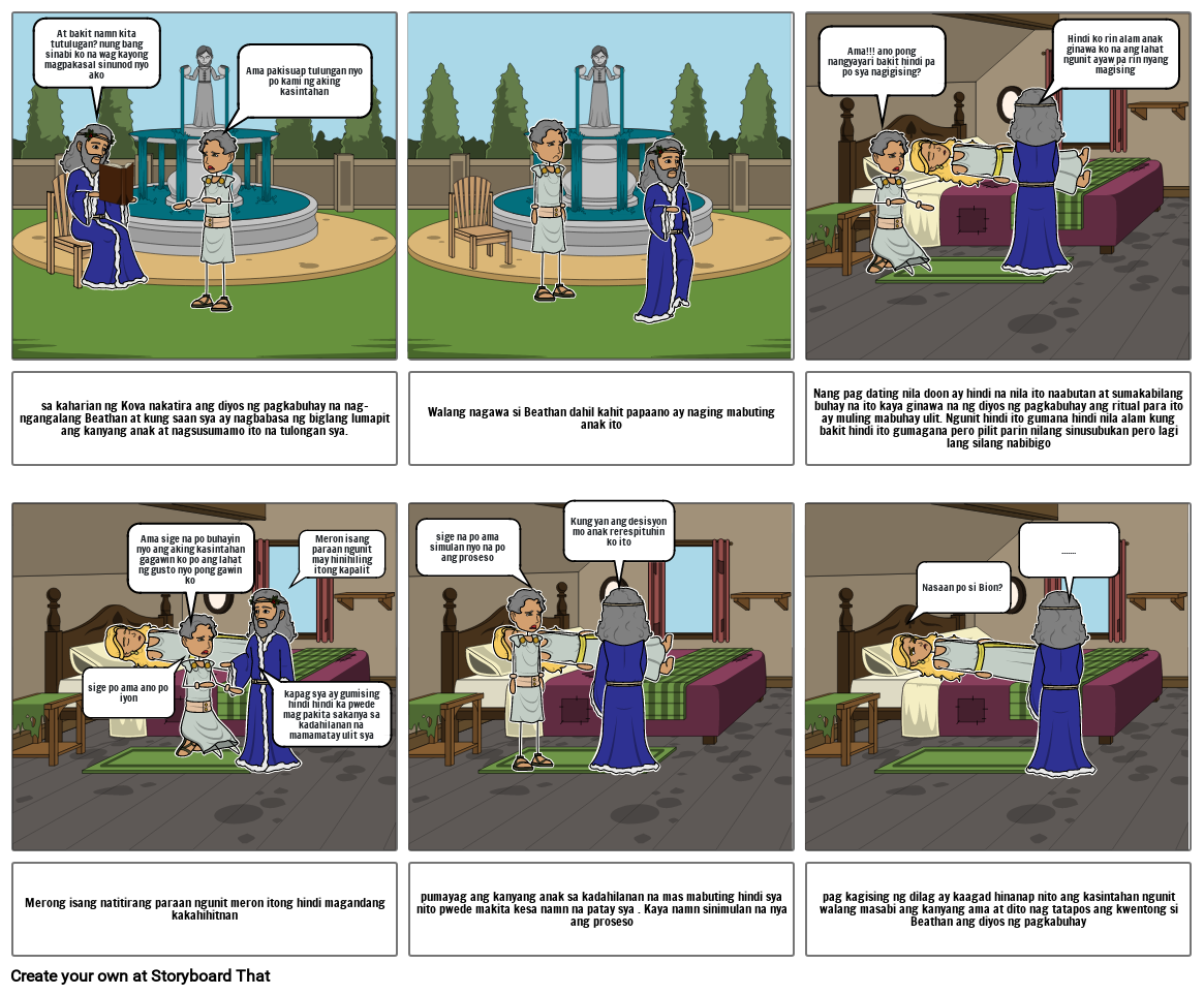 Beathan ang diyos ng pagkabuhay Storyboard por ailahrivera