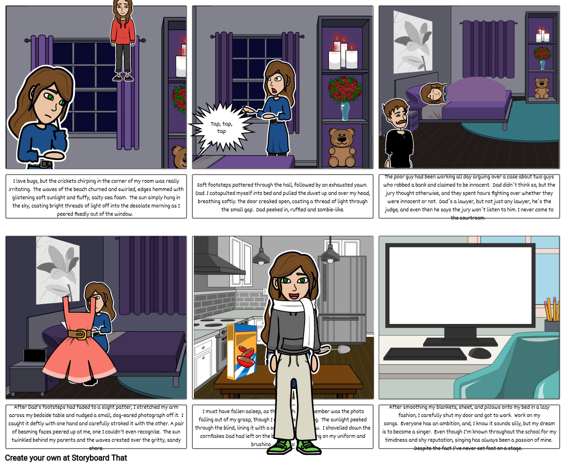 A Second in the Spotlight- Part One Storyboard