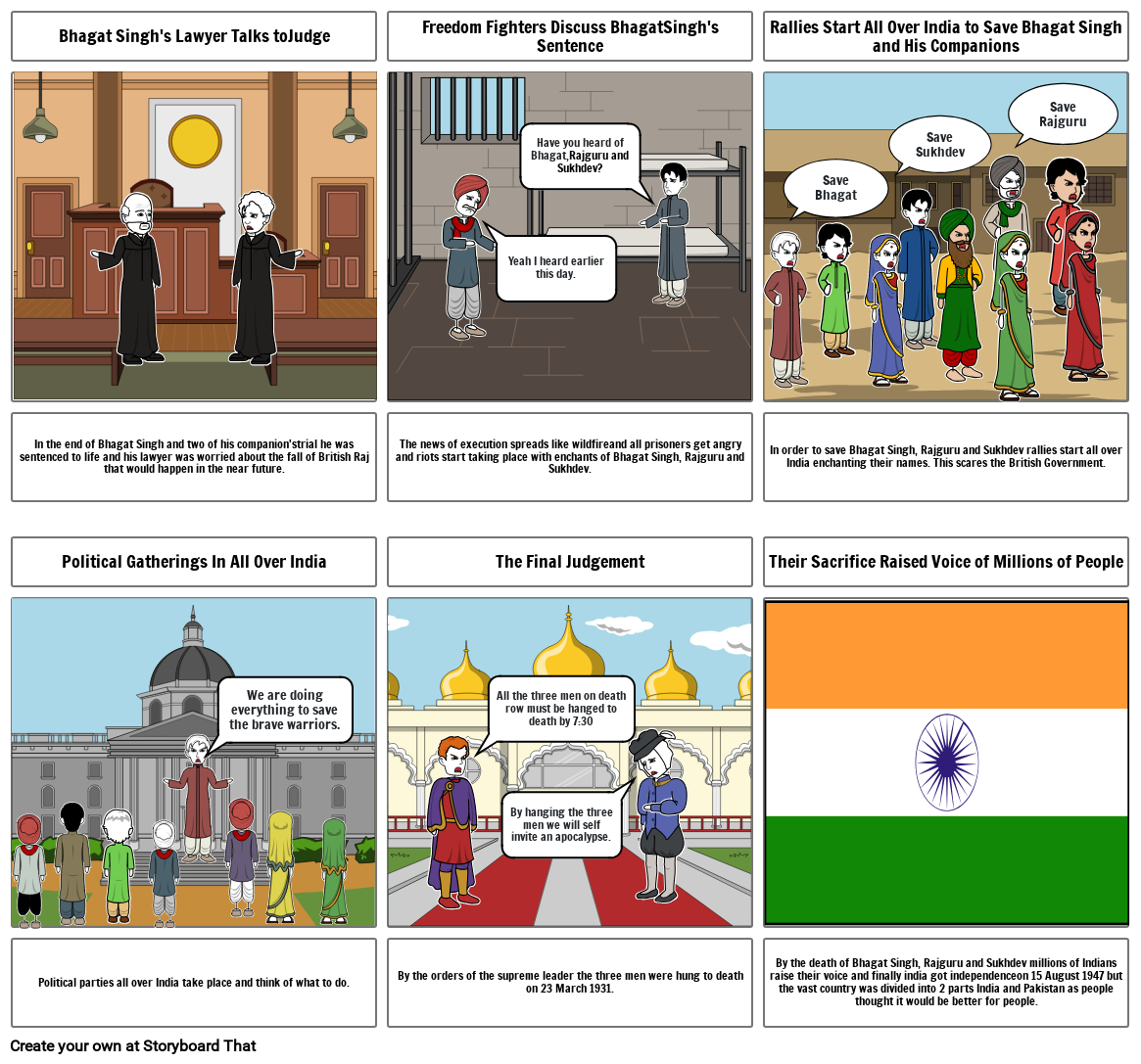 Information on bhagat singh Storyboard by ainam