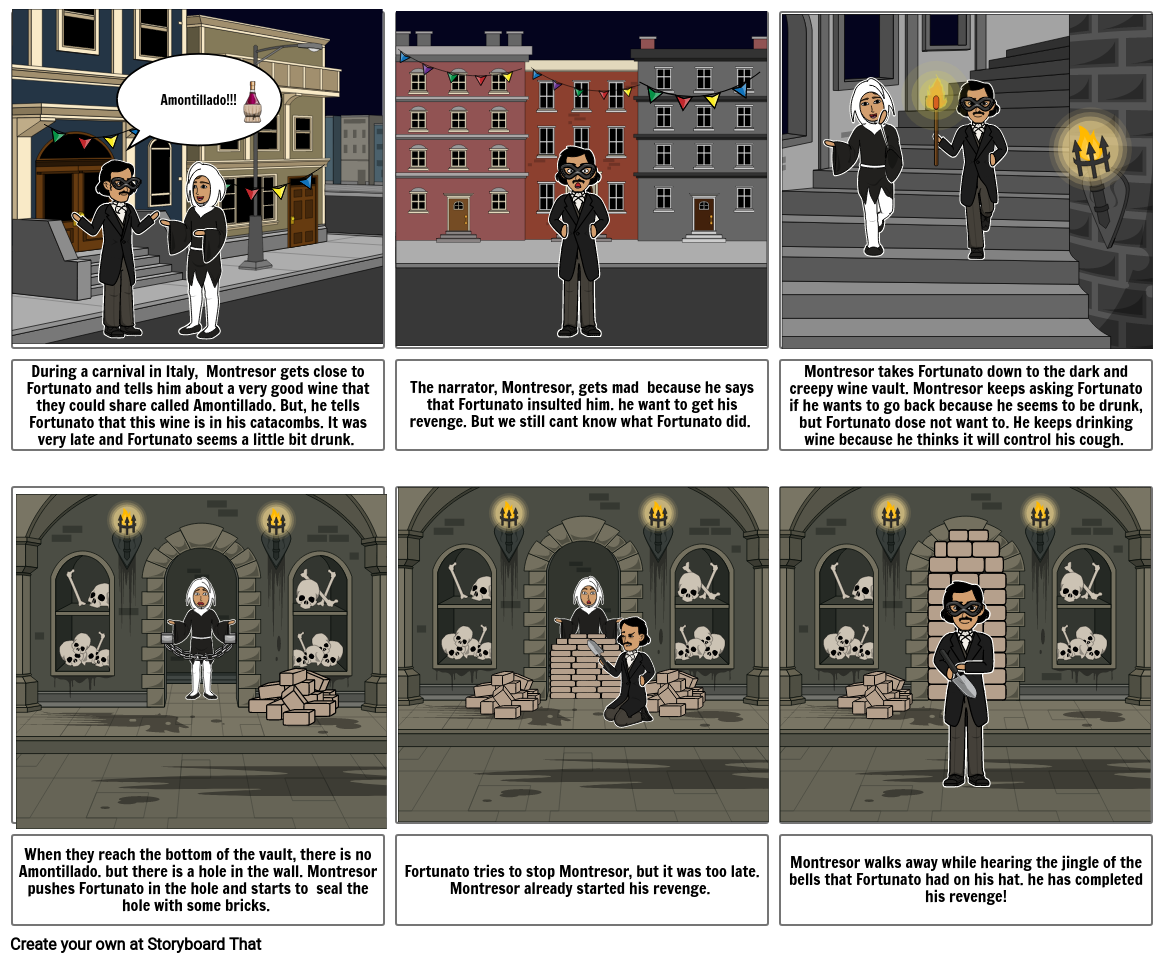 scenes of the cask of amontillado Storyboard af alannis