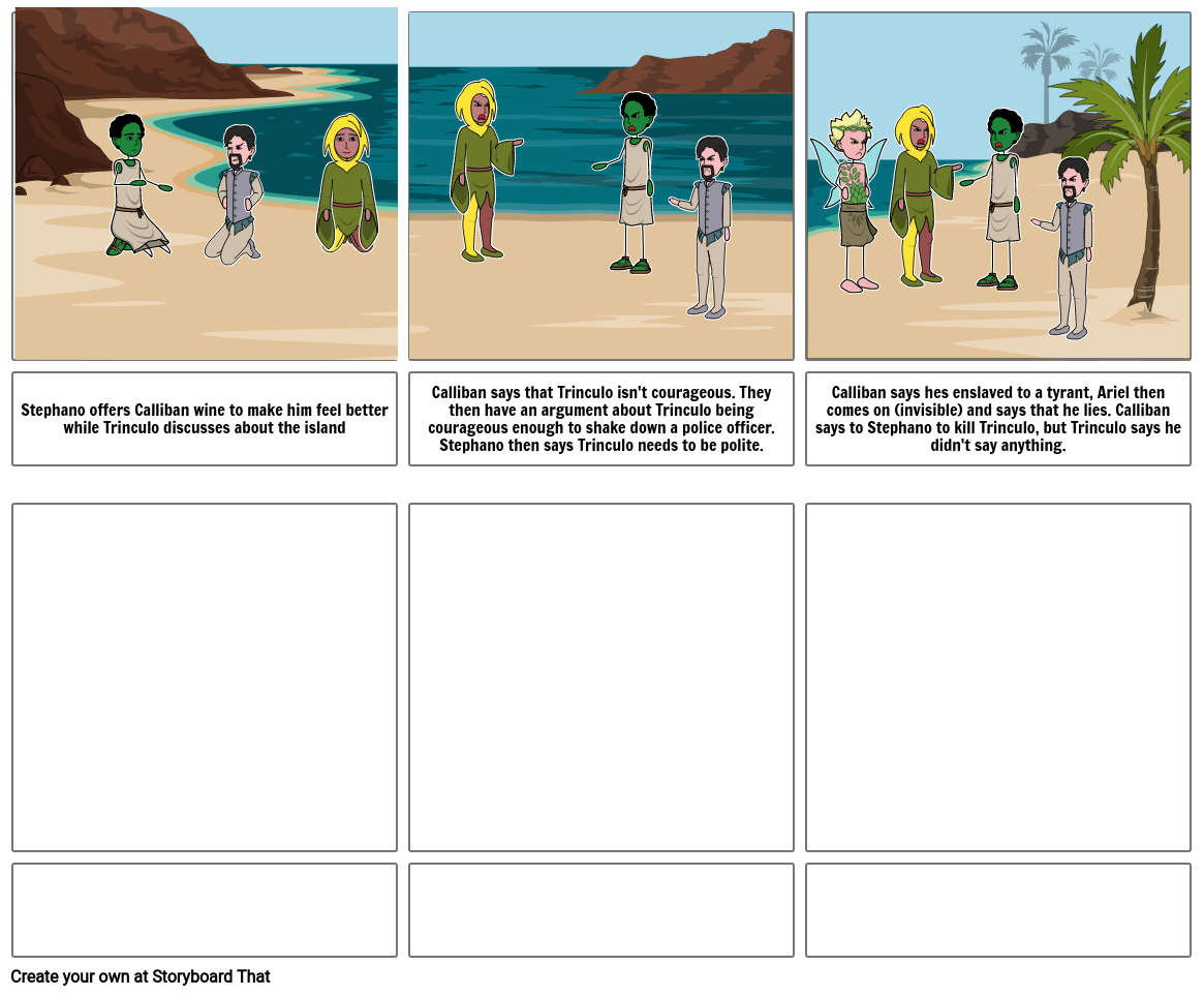 Tempest Act 3 Scene 2 Storyboard by alfiemay