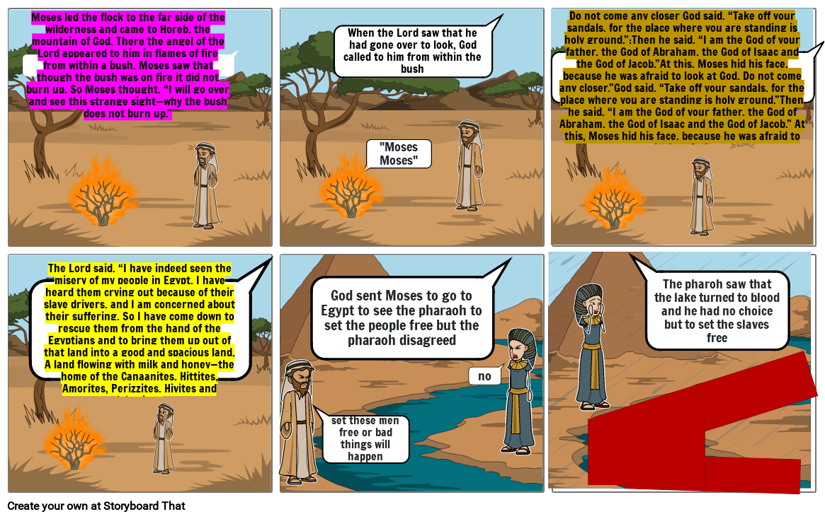 The Story Of Moses Storyboard By Allenportelli